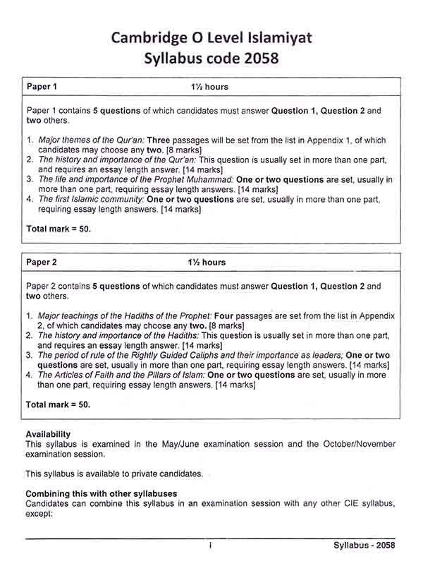 Islamiat For O Level Unsolved And Activity Book By M Shoaib